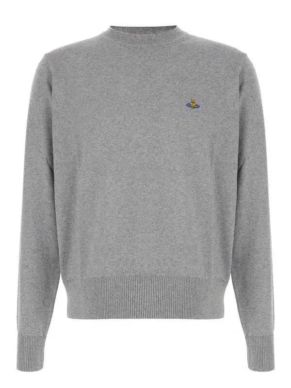 VIVIENNE WESTWOOD Crew Neck Pullover With Orb Embroidery - Multicolor