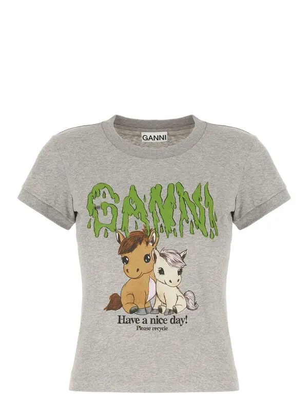 GANNI Graphic T-shirt - Multicolor