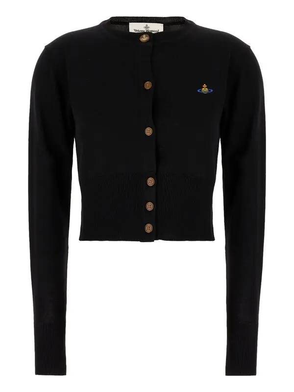 VIVIENNE WESTWOOD Black Cropped Cardigan - Multicolor