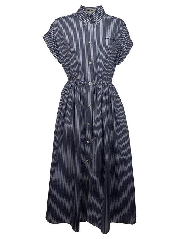 Miu Miu Striped Button-up Shirt Dress - Multicolor