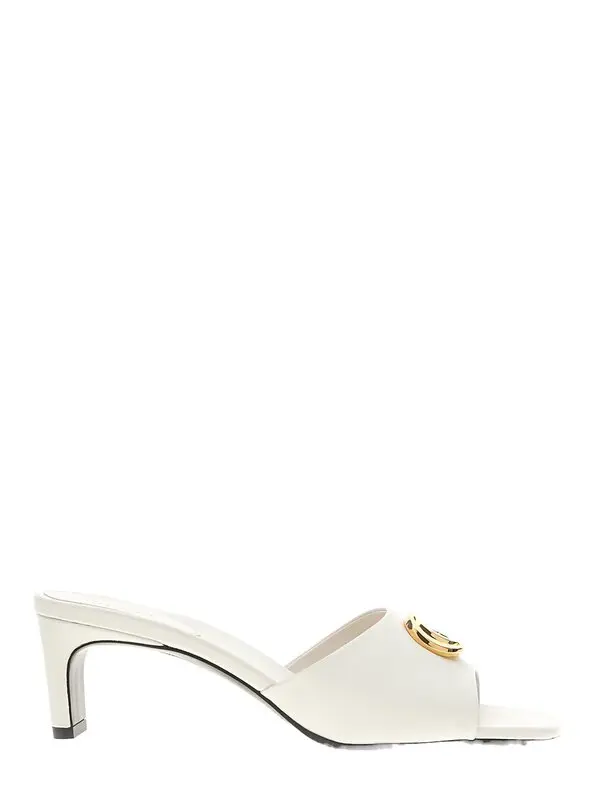 Gucci Logo Embellished Slip-on Heeled Sandals - Multicolor