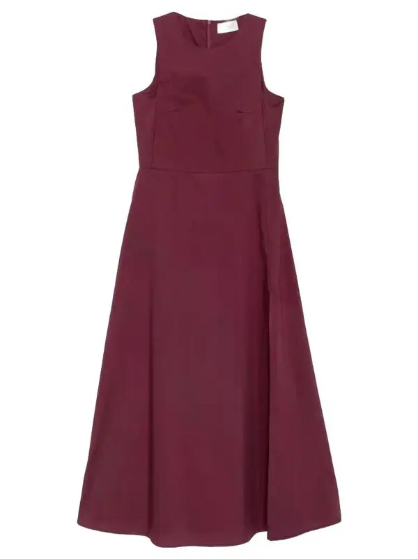 VICOLO Sleeveless Side-slit Midi Dress - Red