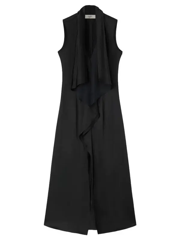 RETORI Retro Draped Midi Dress - Black