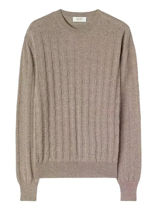 RETORI Window Crew-neck Sweater - Brown