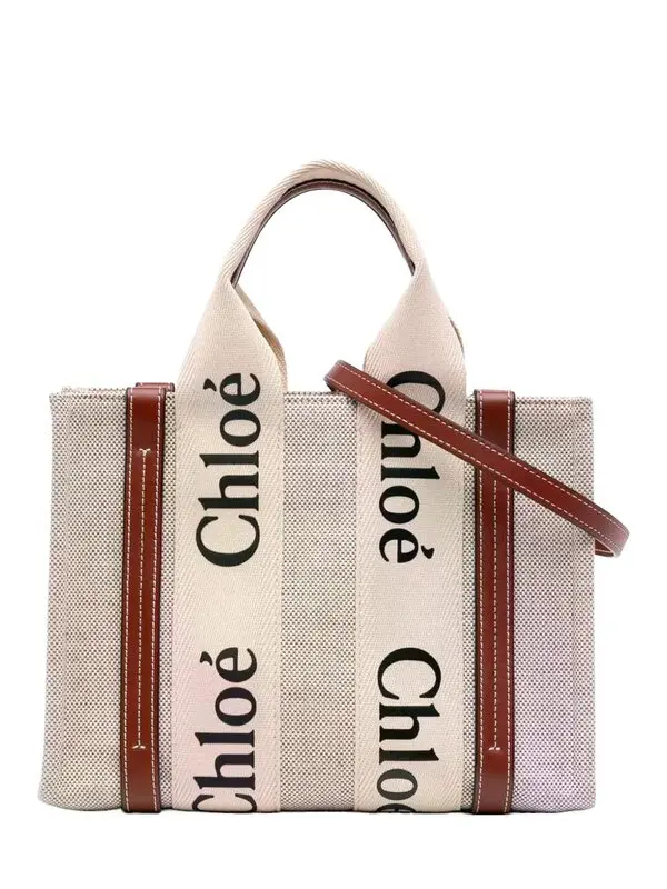 Chloé Small Woody Tote Satchel - Neutrals