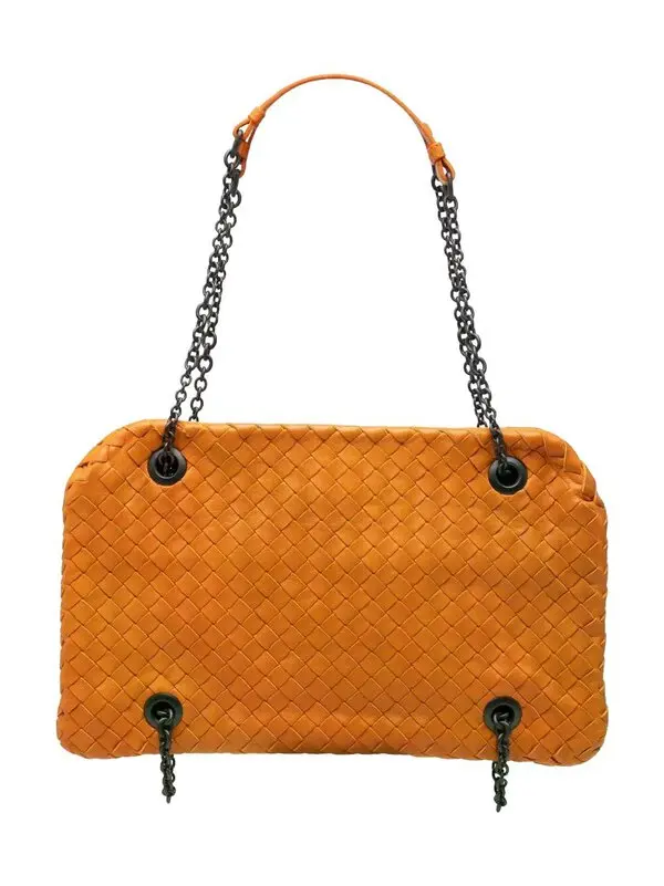 Bottega Veneta Nappa Intrecciato Duo Shoulder Bag - Orange