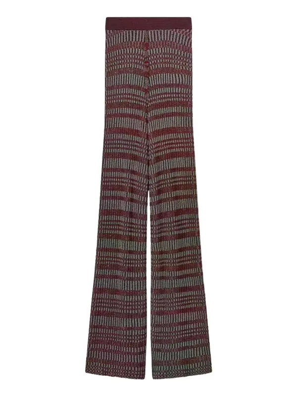 RETORI Retro Micro-check Wide Leg Trousers - Red
