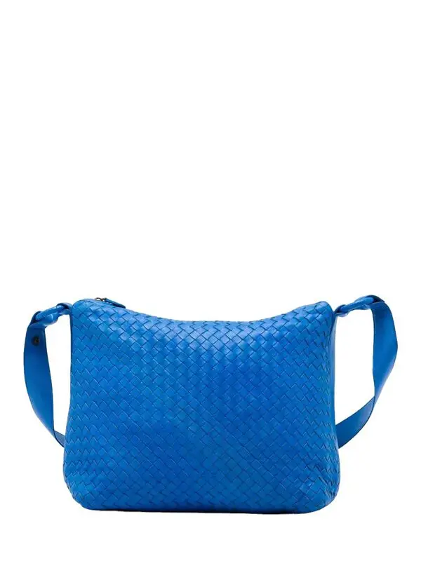 Bottega Veneta Nappa Intrecciato Shoulder Bag - Blue