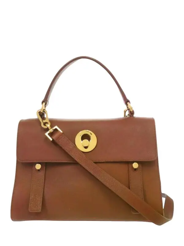 Saint Laurent Small Leather Satchel - Brown