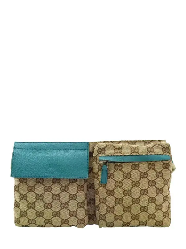 Gucci Gg Canvas Web Double Pocket Belt Bag - Neutrals