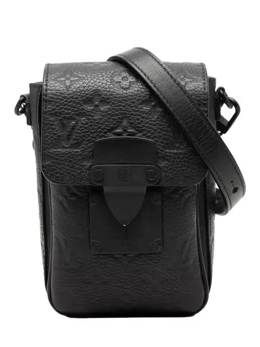 LOUIS VUITTON Monogram Taurillon Vertical Trunk Wearable Wallet Crossbody Bag - Black