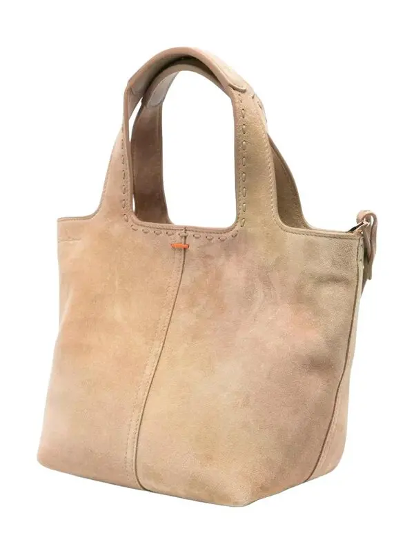 Santoni Mini Chapelier Whipstitch-trim Tote Bag - Neutrals
