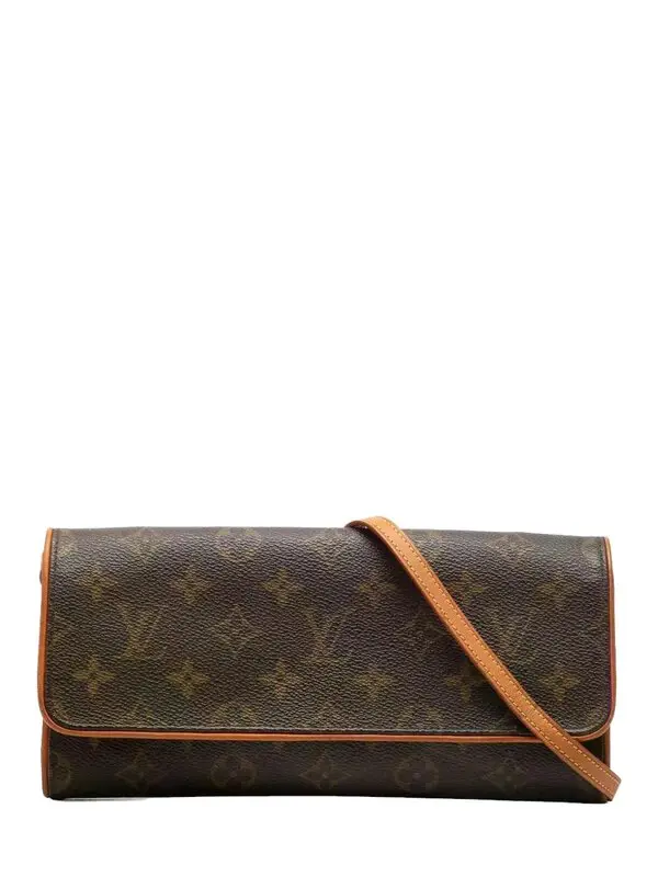 LOUIS VUITTON Monogram Pochette Twin Gm Crossbody Bag - Brown