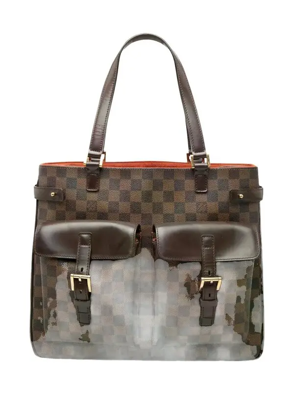 LOUIS VUITTON Damier Ebene Uzes Tote Bag - Brown