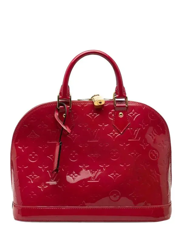 LOUIS VUITTON Monogram Vernis Alma Pm Handbag - Red
