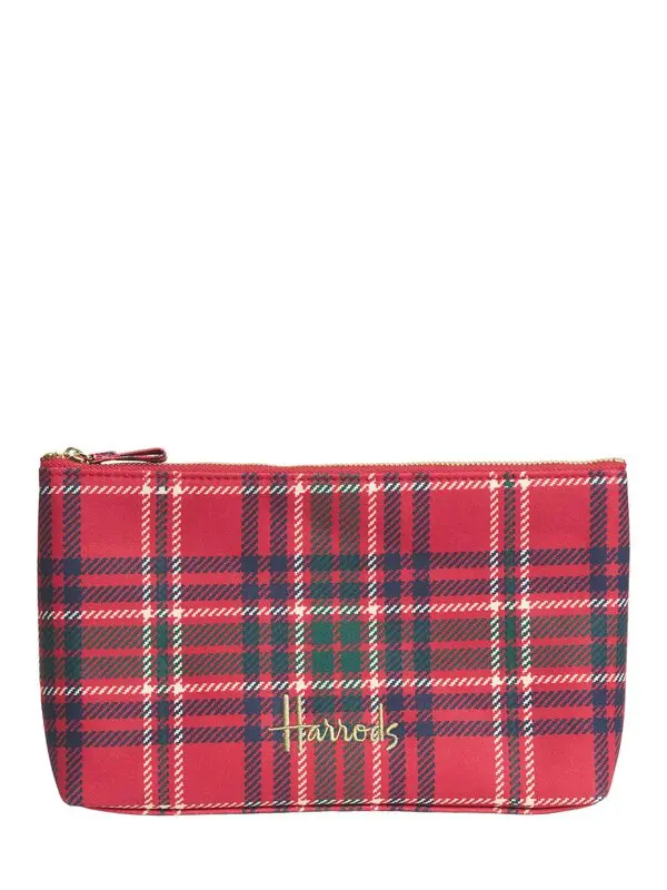Harrods Small Tartan Logo Pouch - Red