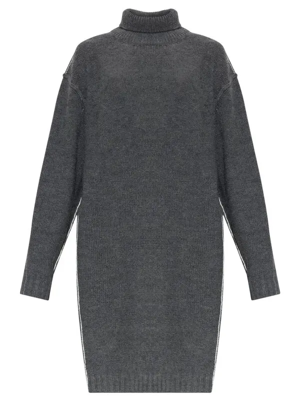 MAISON MARGIELA Wool Blend Knit Turtleneck Dress - Grey