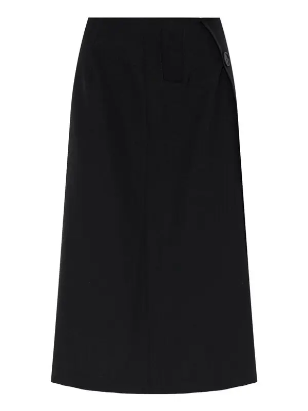 MAISON MARGIELA Straight Midi Skirt With Slit Detail - Black