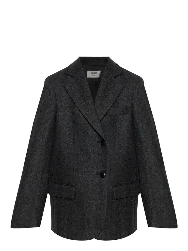 RÓHE Double-breasted Herringbone Blazer - Grey
