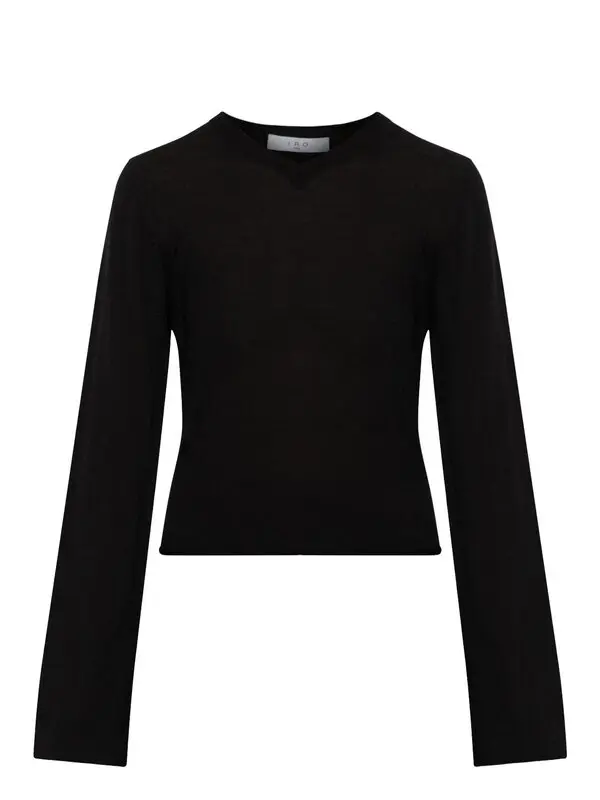 IRO PARIS Infini" V-neck Fine Knit Sweater - Black