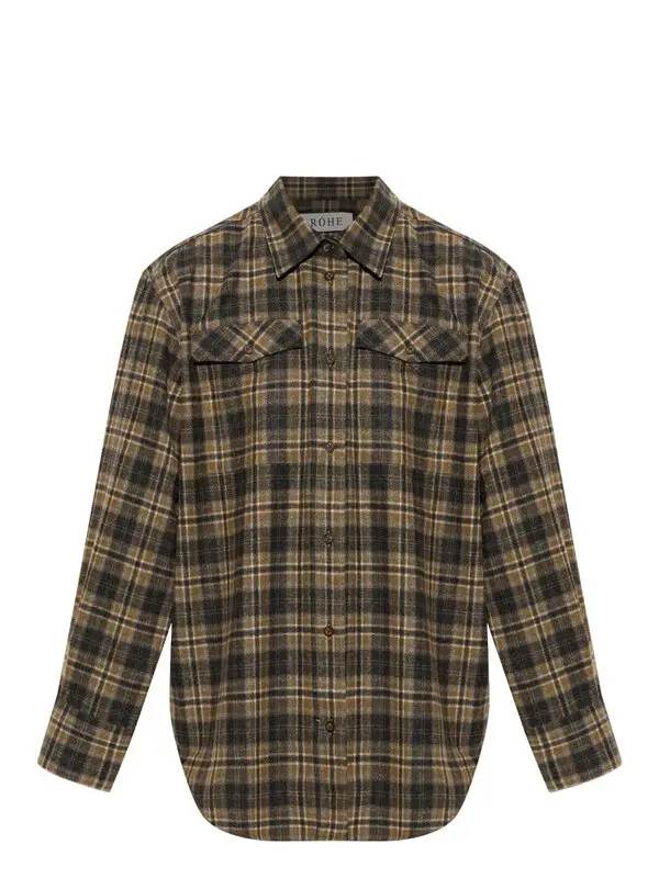 RÓHE Checked Pattern Shirt - Brown