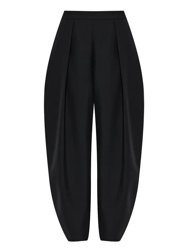RÓHE Wool Pleated Trousers - Black