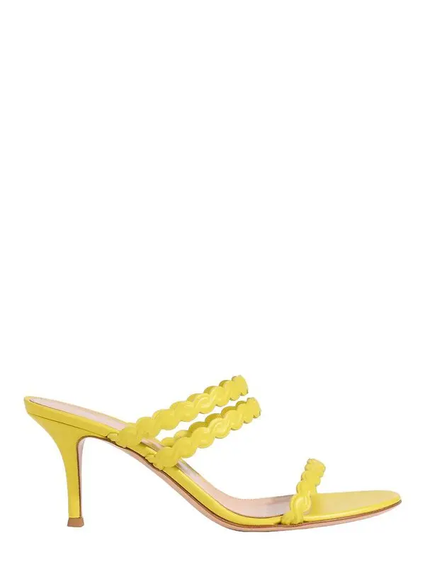 GIANVITO ROSSI Leather Mules - Chartreuse