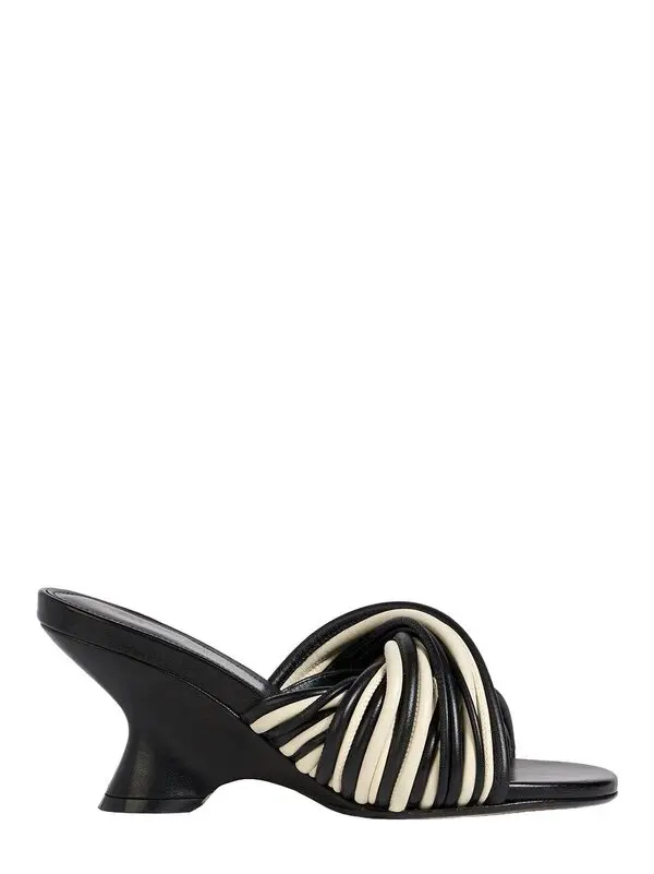 Dries Van Noten Two-tone Leather Mules - Ecru