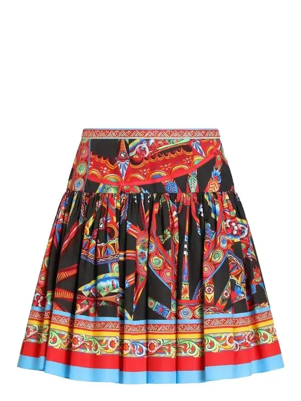 Dolce & Gabbana Carretto Print Poplin Miniskirt - Multicolor