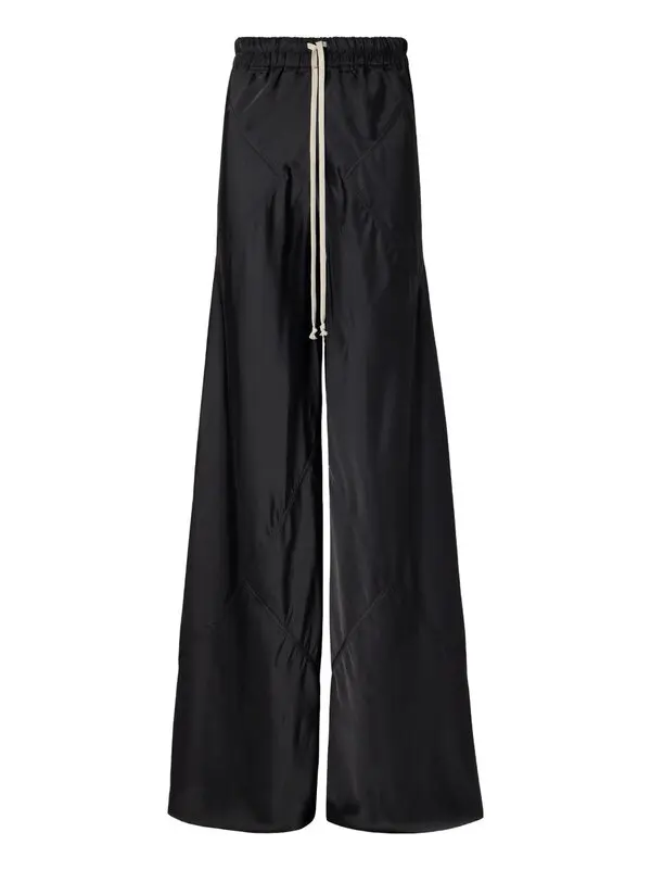 Rick Owens Satin Drawstring Wide-leg Pants - Black