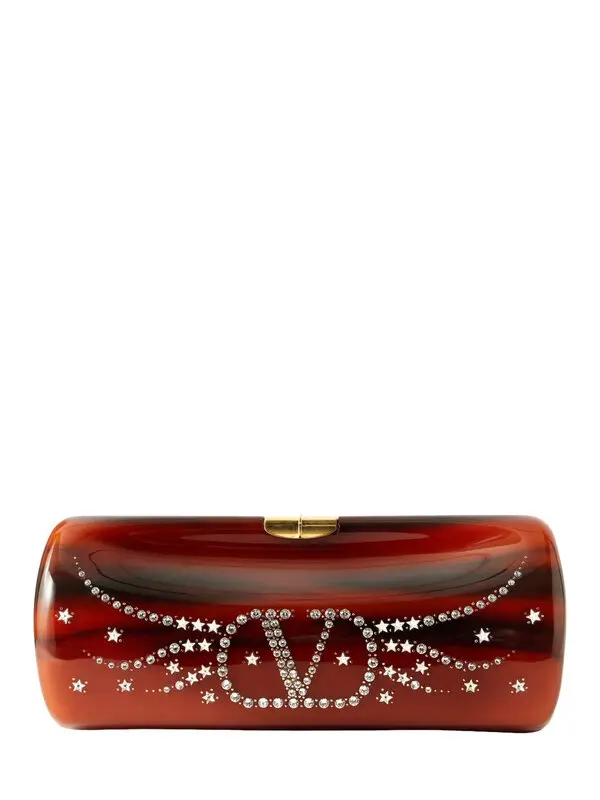 Valentino Garavani Vlogo Embellished Clutch - Red