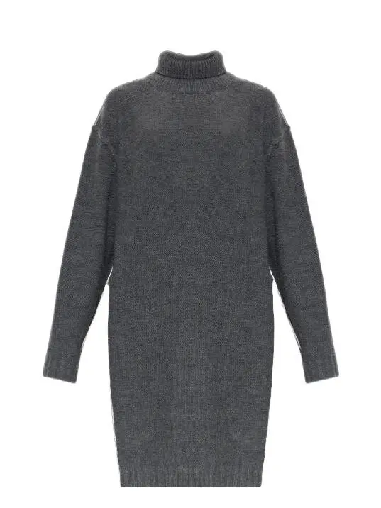 MAISON MARGIELA Turtleneck Ribbed Dress - Black