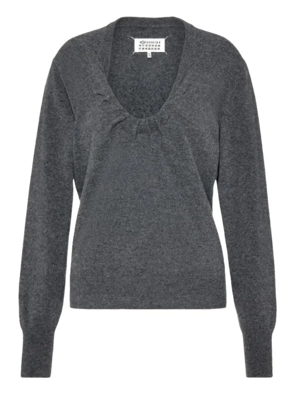 MAISON MARGIELA Long Sleeve Gathered Jumper - Grey