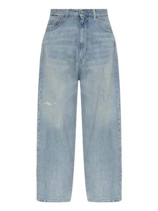 MAISON MARGIELA Wide-leg Jeans With Worn Details - Gray