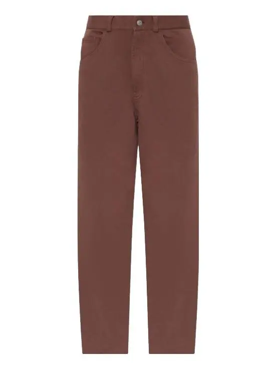 MAISON MARGIELA Brown Cotton Twill Straight Leg Pants - Red