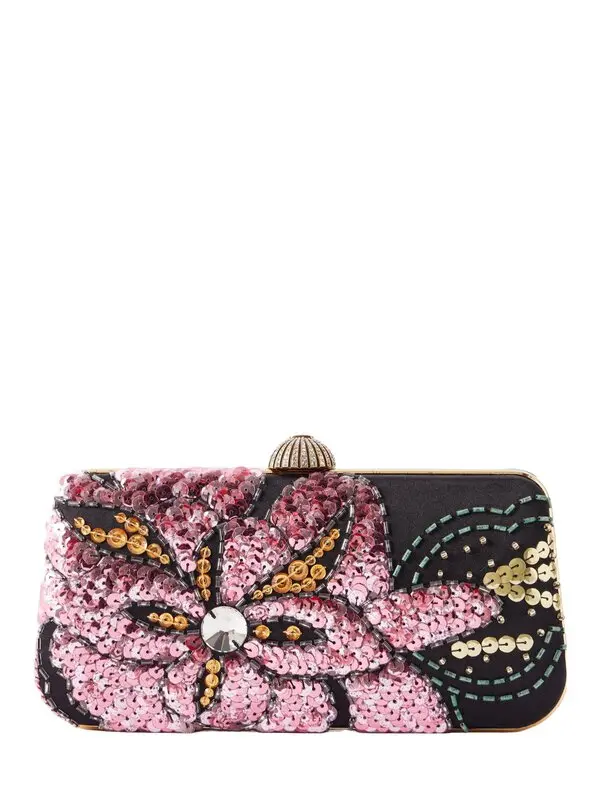 Valentino Garavani Logo Embellished Clutch With Chain Strap - Pink