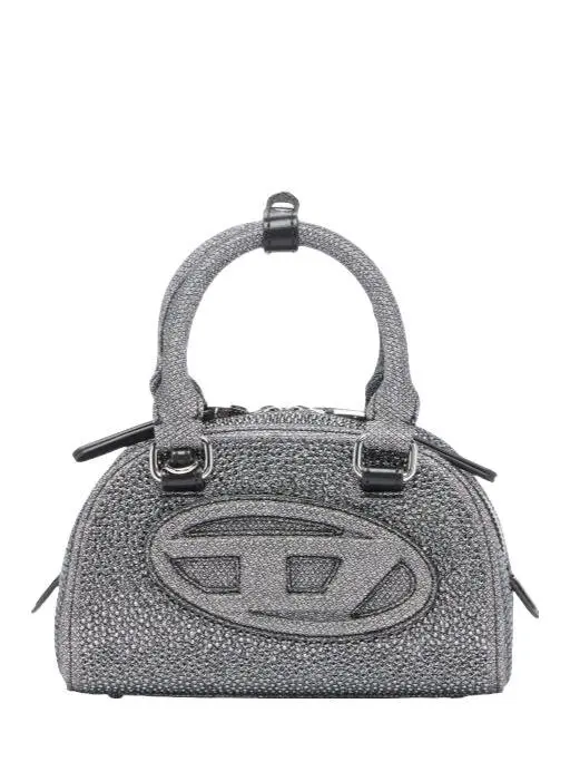 DIESEL® 1dr Dome Rhinestone Tote Bag - Black/silver