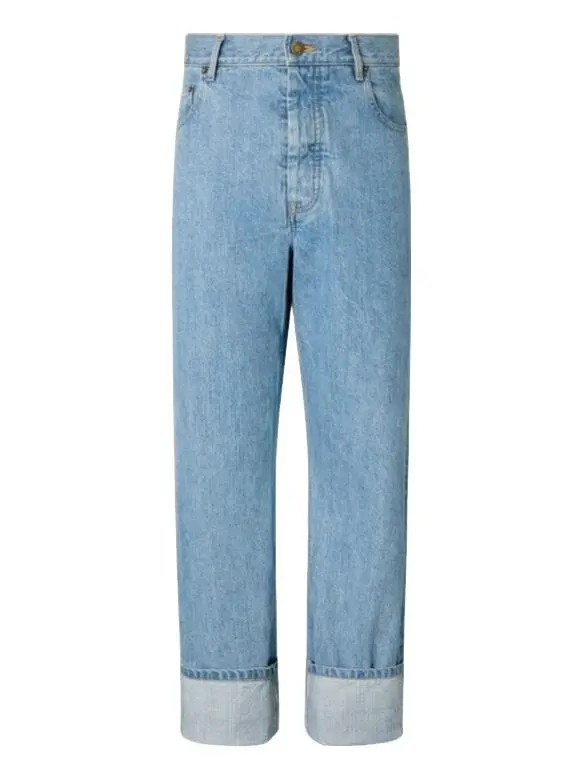 Thom Browne Straight-leg Denim Jeans With Selvedge Detail - Light Blue