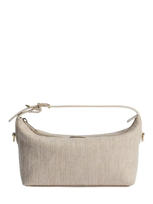 Dior Zippered Shoulder Bag With Cd Clasp - Beige