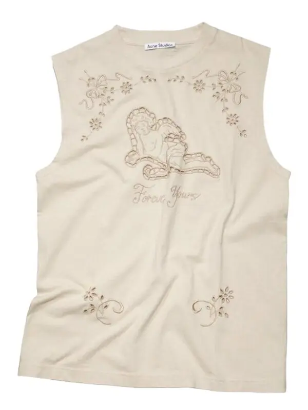 Acne Studios Sleeveless Blouse With Printed Detailing - Nude