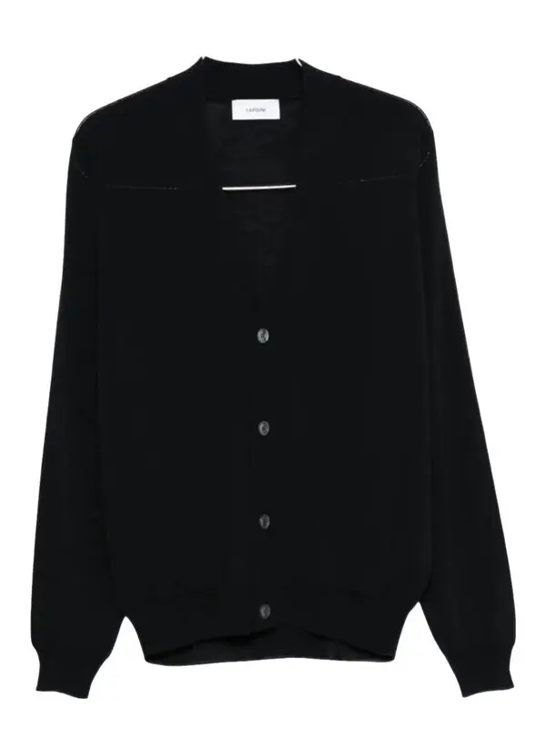 LARDINI V-neck Buttoned Cardigan - Black