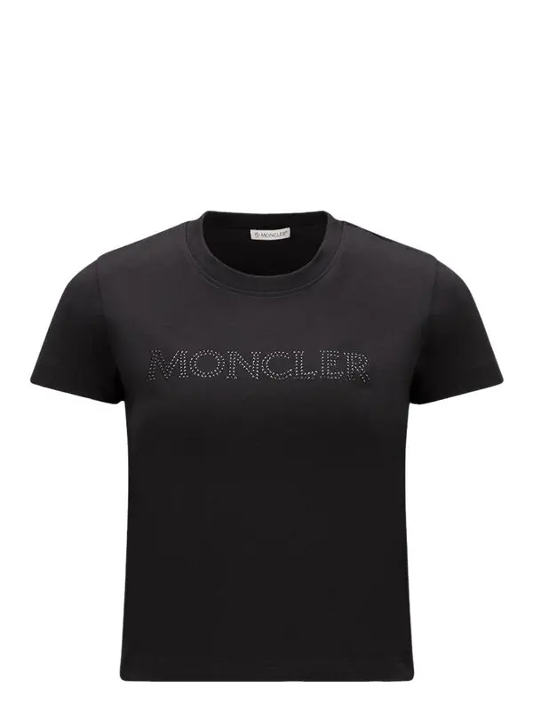 Moncler Logo Embellished Crewneck T-shirt - Black