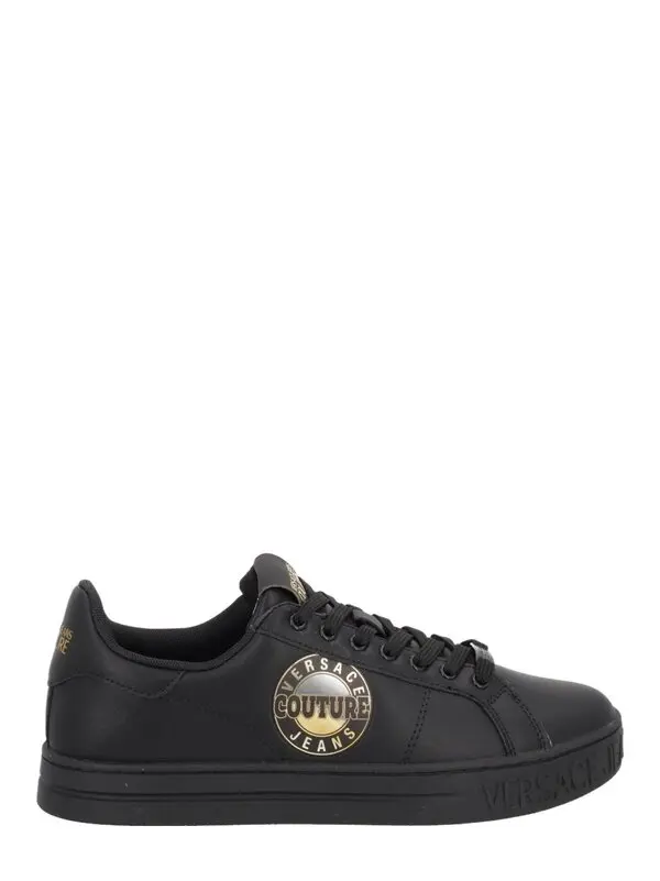 Versace Logo Patch Low-top Sneakers - Black