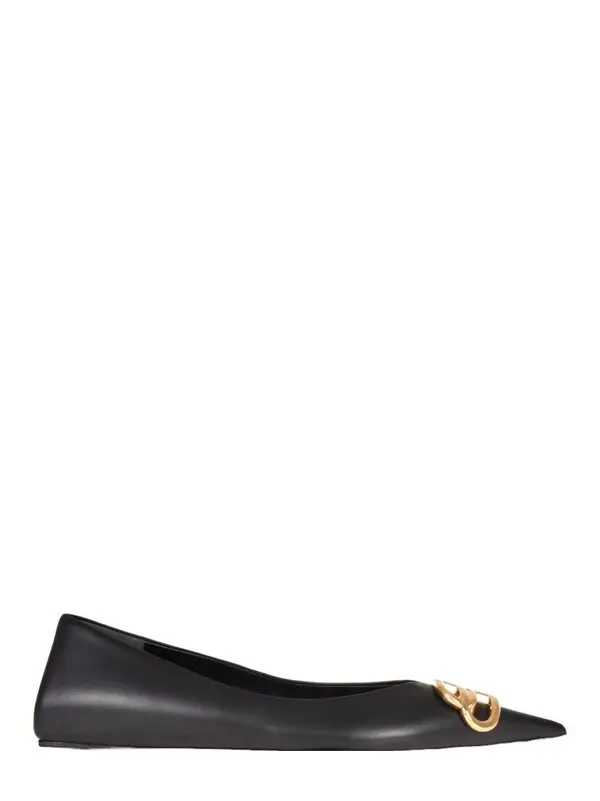 Balenciaga Knife Bb Logo Flats - Black