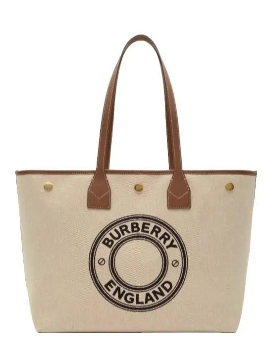 Burberry Logo Graphic Canvas Tote - Triticale