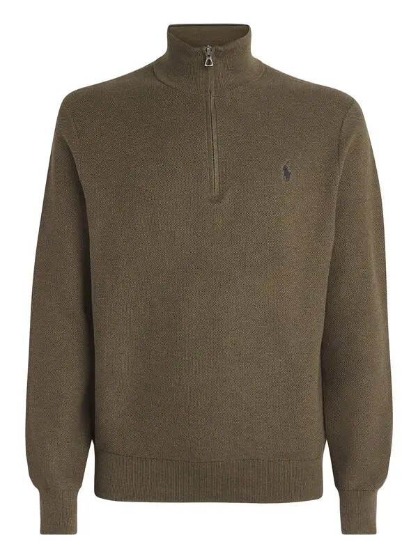 Polo Ralph Lauren Cotton Quarter-zip Sweater - Green