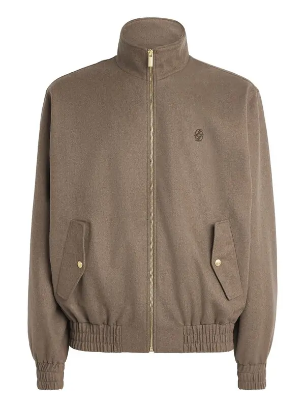 Drole De Monsieur Virgin Wool-blend Track Jacket - Brown