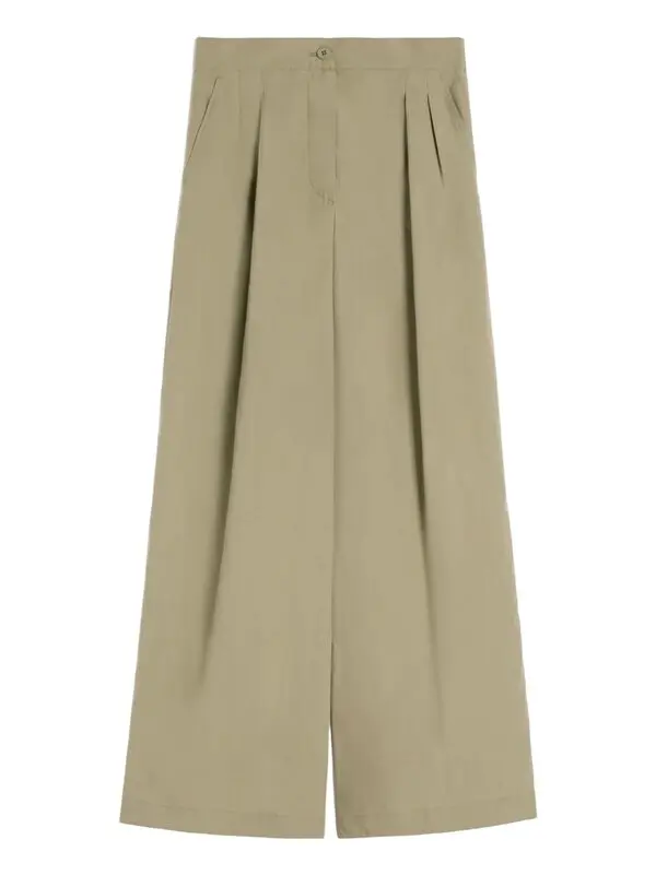 Max Mara Benda Pleated Wide-leg Pants - Nude
