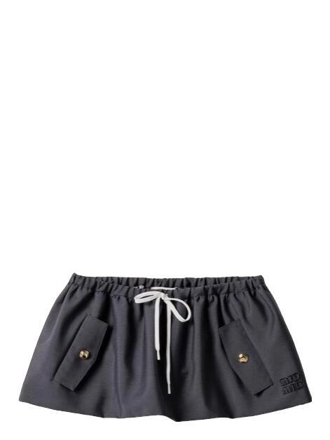 Miu Miu Drawstring Mini Skirt - Hematite