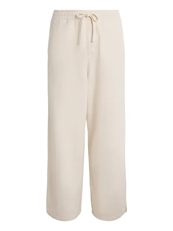 A.p.c. Cotton Drawstring Wide Leg Trousers - White